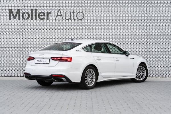 White Audi A5 2024 in Marupe, with an engine capacity of 2.00 L and mileage of 28 thousand km for 32200 €, photo 4 on AUTOMOTO.COM.LV