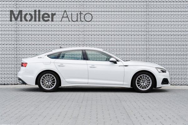 White Audi A5 2024 in Marupe, with an engine capacity of 2.00 L and mileage of 28 thousand km for 32200 €, photo 5 on AUTOMOTO.COM.LV