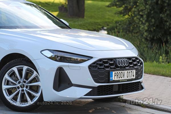 White Audi A5 2025 in Tallinn, with an engine capacity of 2.00 L and mileage of 14 thousand km for 48999 €, photo 1 on AUTOMOTO.COM.LV