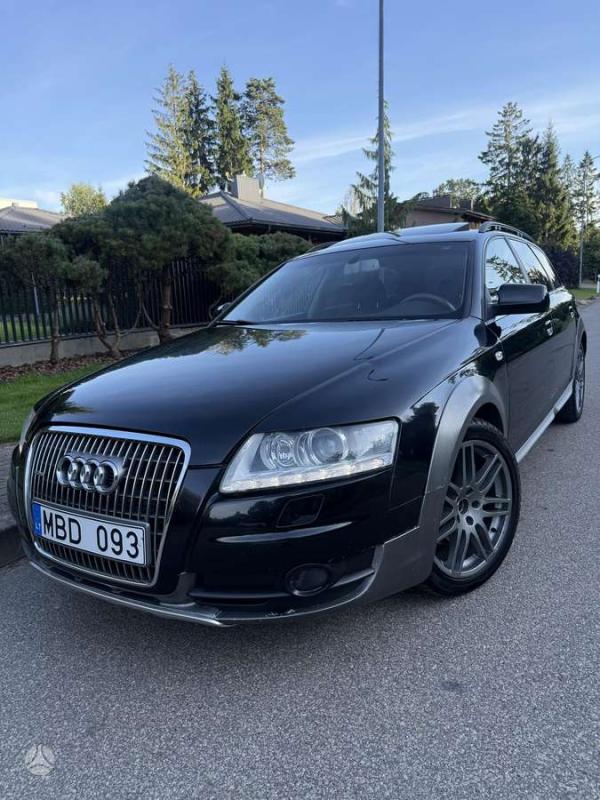 Black Audi A6 Allroad 2007 in Vilnius, with an engine capacity of 2.97 L and mileage of 309 thousand km for 3350 €, photo 1 on AUTOMOTO.COM.LV