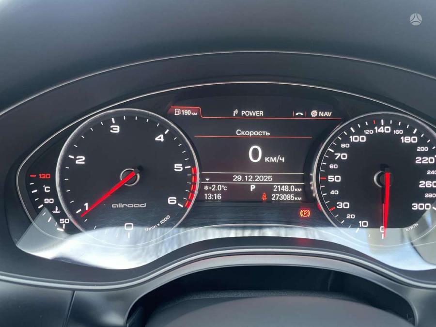 Melns Audi A6 Allroad 2013 Viļņa, ar dzinēja tilpumu 2.97 L un nobraukumu 273 tūkst. km par 11200 €, foto 24 vietnē AUTOMOTO.COM.LV