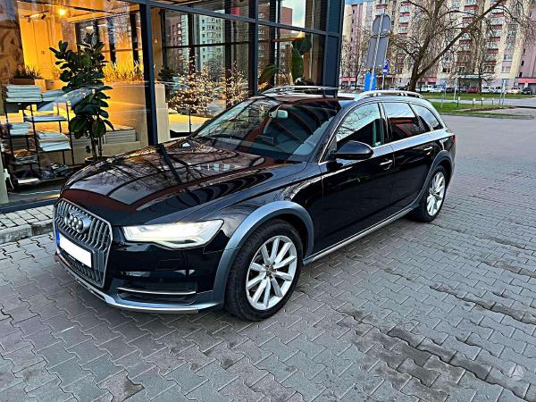 Black Audi A6 Allroad 2015 in Vilnius, with an engine capacity of 2.97 L and mileage of 182 thousand km for 14999 €, photo 1 on AUTOMOTO.COM.LV
