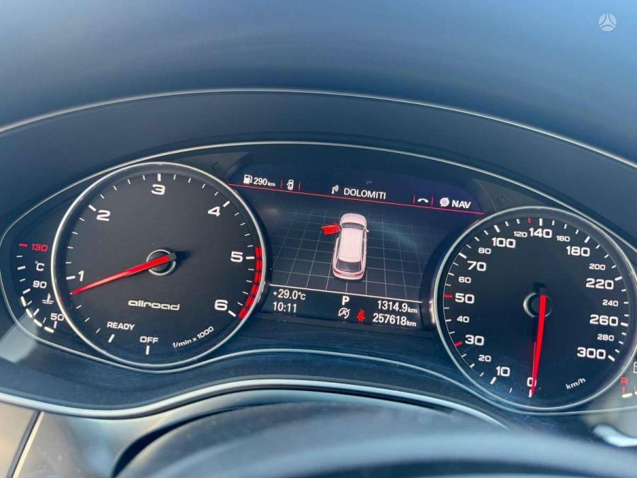 Black Audi A6 Allroad 2016 in Kaunas, with an engine capacity of 3.00 L and mileage of 257 thousand km for 12950 €, photo 15 on AUTOMOTO.COM.LV