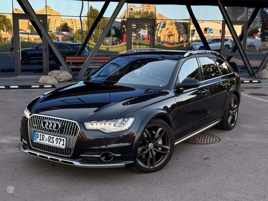 Blue Audi A6 Allroad 2014 in Raseiniai, with an engine capacity of 2.97 L and mileage of 257 thousand km for 15900 €, photo 1 on AUTOMOTO.COM.LV