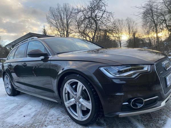 Brown Audi A6 Allroad 2012 in Vilnius, with an engine capacity of 2.97 L and mileage of 173 thousand km for 19200 €, photo 1 on AUTOMOTO.COM.LV