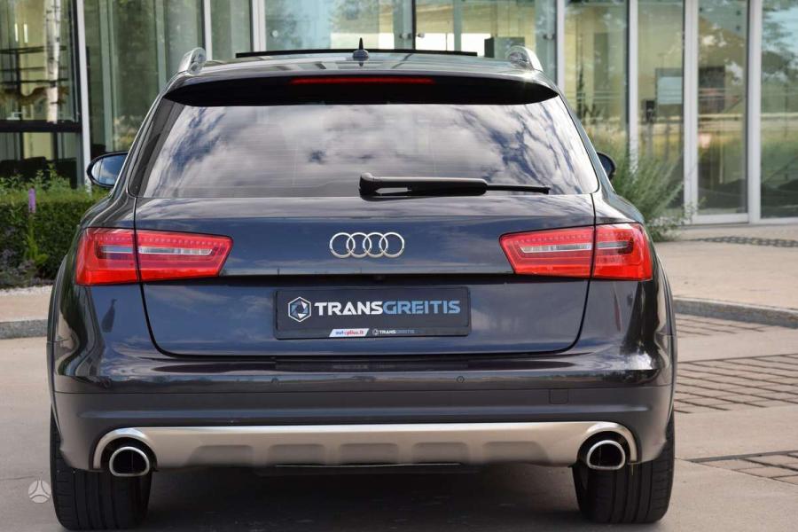 Brown Audi A6 Allroad 2014 in Vilnius, with an engine capacity of 2.97 L and mileage of 376 thousand km for 9999 €, photo 11 on AUTOMOTO.COM.LV