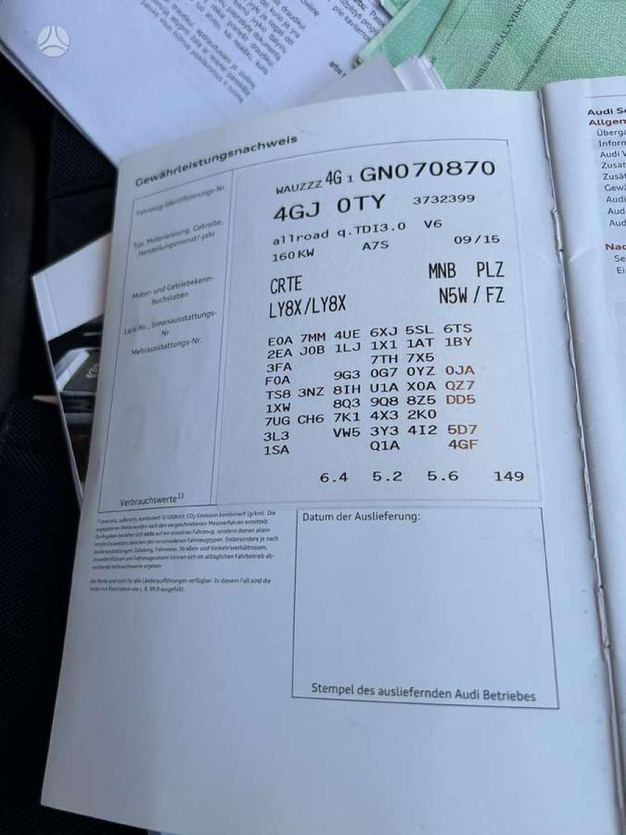 Коричневый Ауди А6 Олроуд 2015 в Каунас, объемом двигателя 2.97 л и пробегом 265 тыс. км за 14880 €, фото 25 на AUTOMOTO.COM.LV