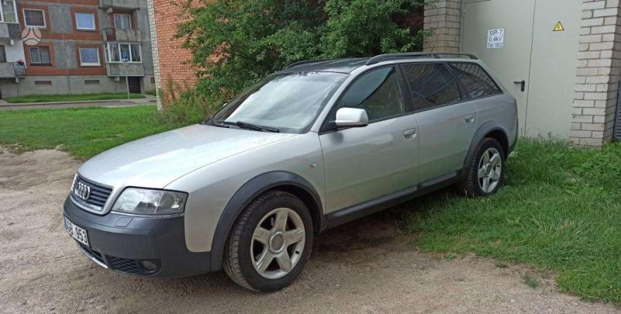 Grey Audi A6 Allroad 2003 in Klaipeda, with an engine capacity of 2.50 L and mileage of 234 thousand km for 2150 €, photo 1 on AUTOMOTO.COM.LV