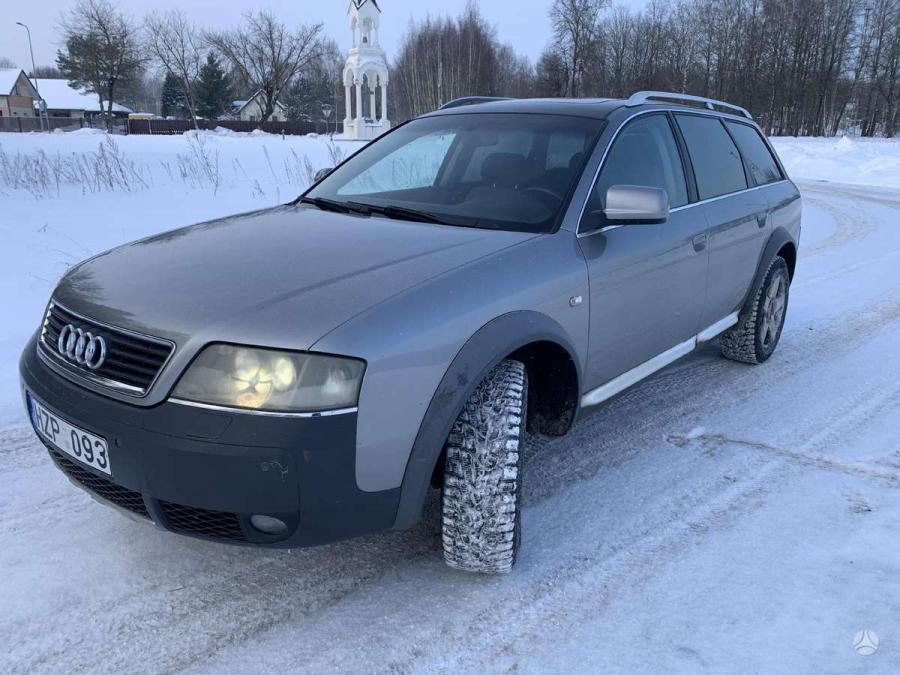 Grey Audi A6 Allroad 2004 in Vilnius, with an engine capacity of 2.50 L and mileage of 335 thousand km for 2199 €, photo 1 on AUTOMOTO.COM.LV