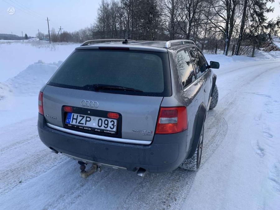 Grey Audi A6 Allroad 2004 in Vilnius, with an engine capacity of 2.50 L and mileage of 335 thousand km for 2199 €, photo 3 on AUTOMOTO.COM.LV