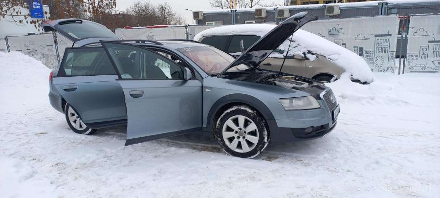 Grey Audi A6 Allroad 2008 in Vilnius, with an engine capacity of 3.00 L and mileage of 264 thousand km for 5850 €, photo 1 on AUTOMOTO.COM.LV