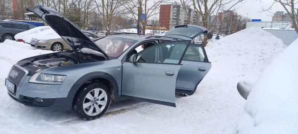 Grey Audi A6 Allroad 2008 in Vilnius, with an engine capacity of 3.00 L and mileage of 264 thousand km for 5850 €, photo 2 on AUTOMOTO.COM.LV