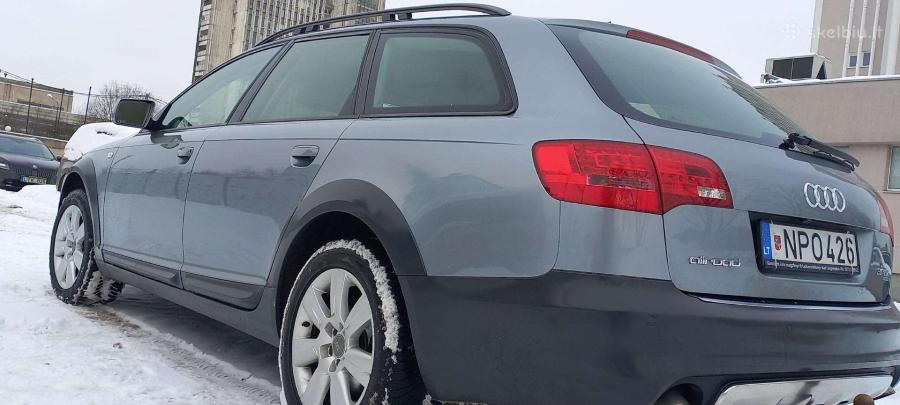 Grey Audi A6 Allroad 2008 in Vilnius, with an engine capacity of 3.00 L and mileage of 264 thousand km for 5850 €, photo 4 on AUTOMOTO.COM.LV