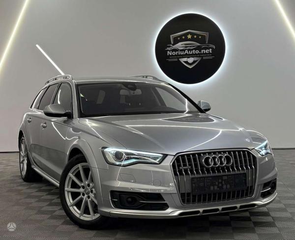 Grey Audi A6 Allroad 2015 in Marijampole, with an engine capacity of 2.97 L and mileage of 264 thousand km for 12750 €, photo 1 on AUTOMOTO.COM.LV