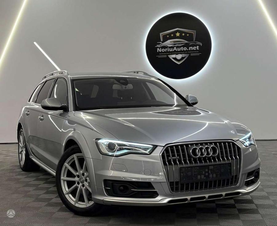 Pelēks Audi A6 Allroad 2015 Marijampole, ar dzinēja tilpumu 2.97 L un nobraukumu 264 tūkst. km par 12750 €, foto 1 vietnē AUTOMOTO.COM.LV