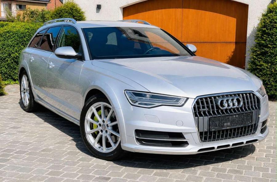 Grey Audi A6 Allroad 2016 in Utena, with an engine capacity of 2.97 L and mileage of 280 thousand km for 12999 €, photo 12 on AUTOMOTO.COM.LV