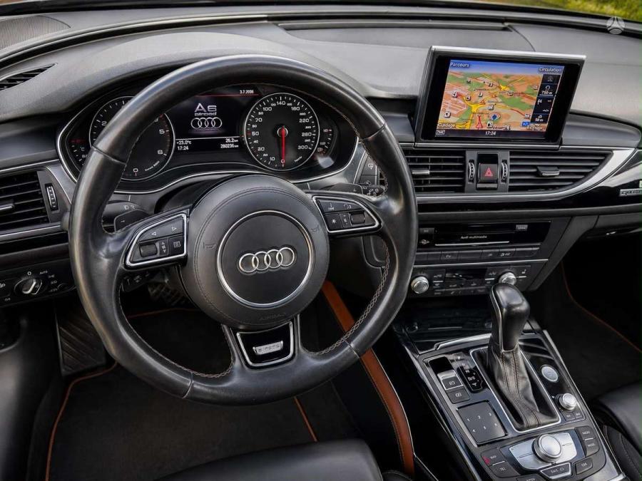 Grey Audi A6 Allroad 2016 in Utena, with an engine capacity of 2.97 L and mileage of 280 thousand km for 12999 €, photo 16 on AUTOMOTO.COM.LV
