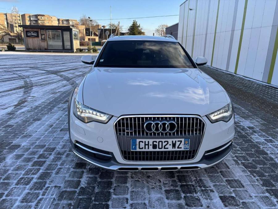 White Audi A6 Allroad 2012 in Raseiniai, with an engine capacity of 2.97 L and mileage of 253 thousand km for 12000 €, photo 11 on AUTOMOTO.COM.LV