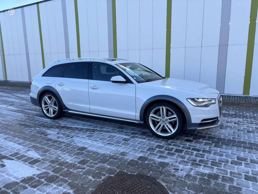 White Audi A6 Allroad 2012 in Raseiniai, with an engine capacity of 2.97 L and mileage of 253 thousand km for 12000 €, photo 13 on AUTOMOTO.COM.LV