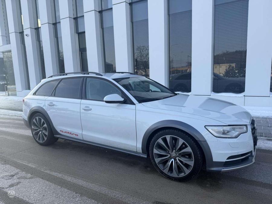 White Audi A6 Allroad 2012 in Vilnius, with an engine capacity of 3.00 L and mileage of 261 thousand km for 8999 €, photo 3 on AUTOMOTO.COM.LV