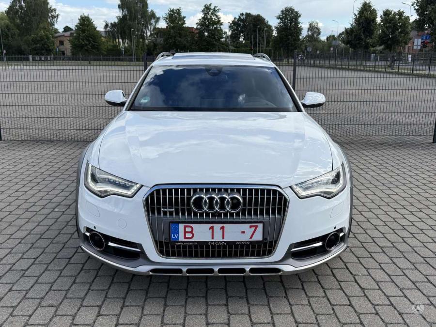 White Audi A6 Allroad 2012 in Joniskis, with an engine capacity of 2.97 L and mileage of 185 thousand km for 14950 €, photo 6 on AUTOMOTO.COM.LV