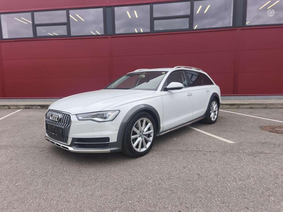 White Audi A6 Allroad 2015 in Kaunas, with an engine capacity of 2.97 L and mileage of 298 thousand km for 13950 €, photo 3 on AUTOMOTO.COM.LV