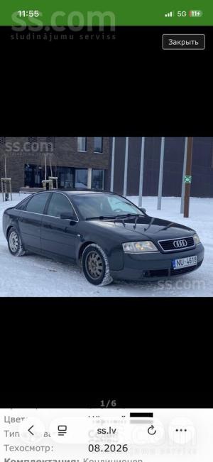 Black Audi A6 1998 in Riga, with an engine capacity of 2.40 L and mileage of 329 thousand km for 1000 €, photo 5 on AUTOMOTO.COM.LV