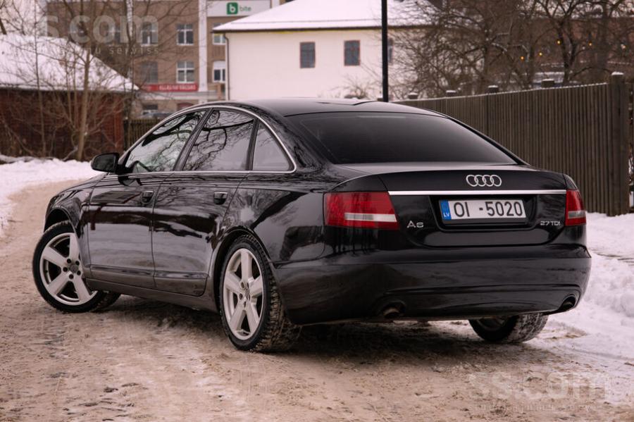 Black Audi A6 2005 in Jelgava, with an engine capacity of 2.70 L and mileage of 296 thousand km for 3900 €, photo 4 on AUTOMOTO.COM.LV