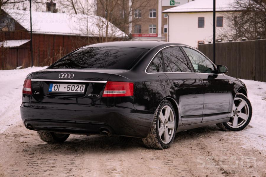 Black Audi A6 2005 in Jelgava, with an engine capacity of 2.70 L and mileage of 296 thousand km for 3900 €, photo 6 on AUTOMOTO.COM.LV