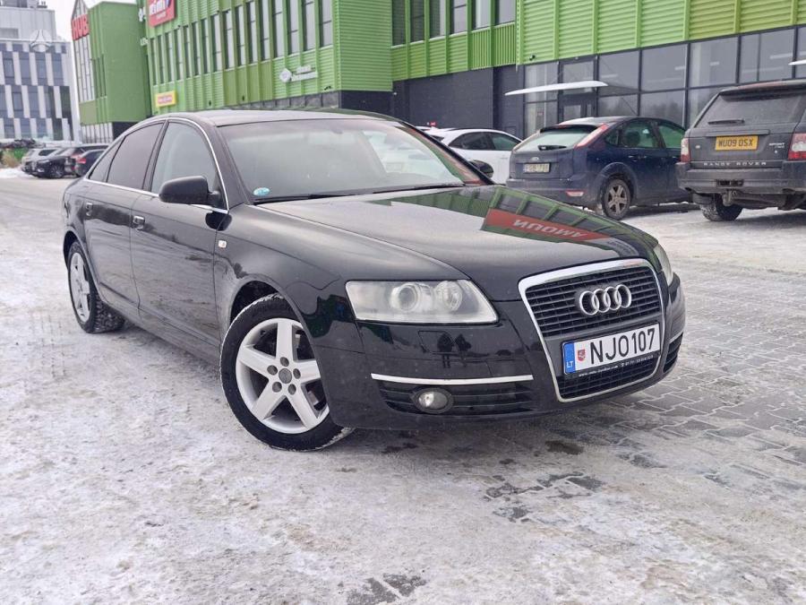 Black Audi A6 2007 in Vilnius, with an engine capacity of 2.39 L and mileage of 316 thousand km for 1500 €, photo 1 on AUTOMOTO.COM.LV