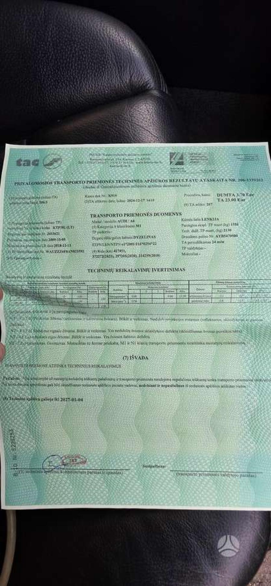 Черный Ауди А6 2009 в Каунас, объемом двигателя 1.97 л и пробегом 440 тыс. км за 3800 €, фото 28 на AUTOMOTO.COM.LV