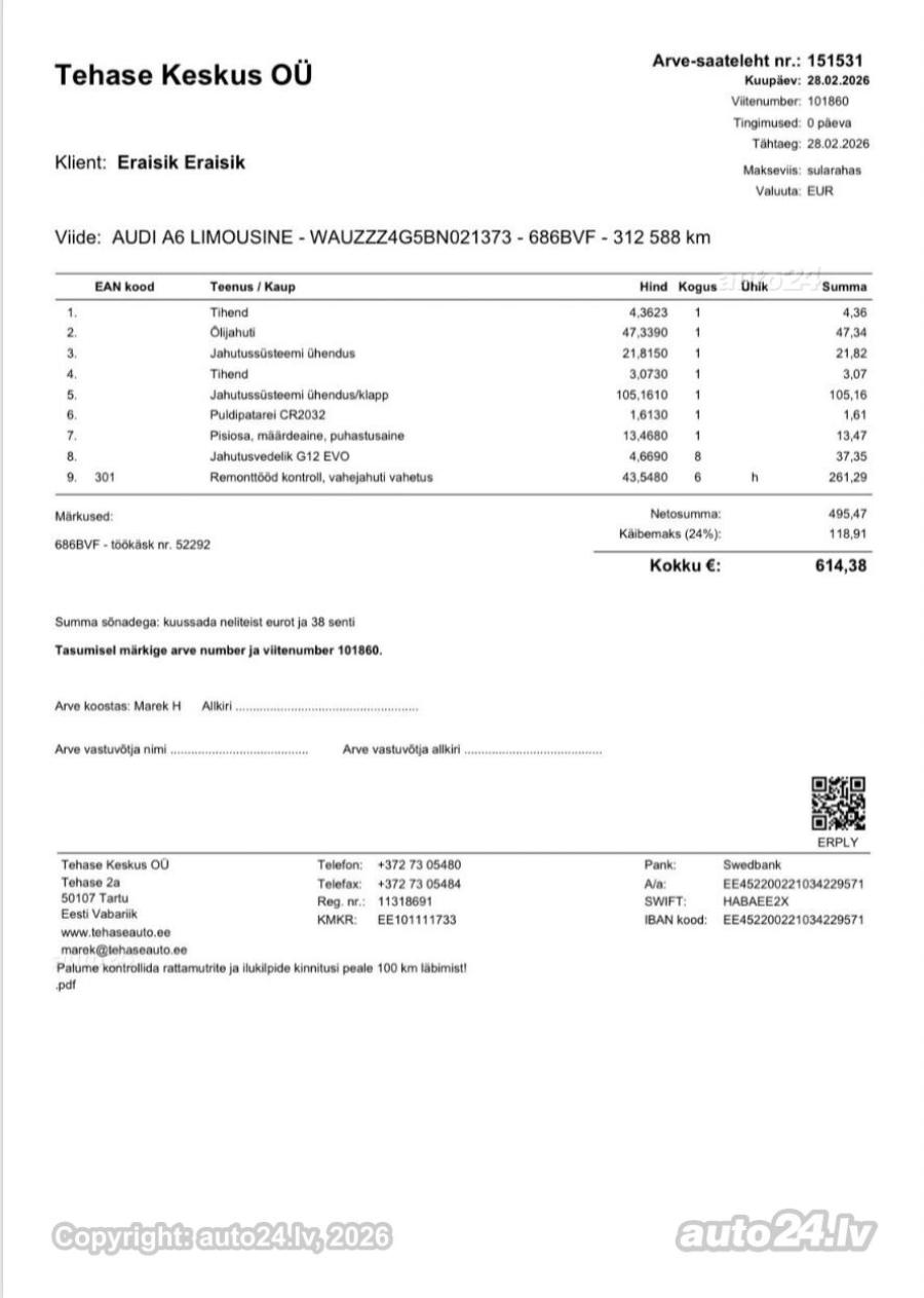 Melns Audi A6 2011 Tartu, ar dzinēja tilpumu 3.00 L un nobraukumu 310 tūkst. km par 10500 €, foto 18 vietnē AUTOMOTO.COM.LV