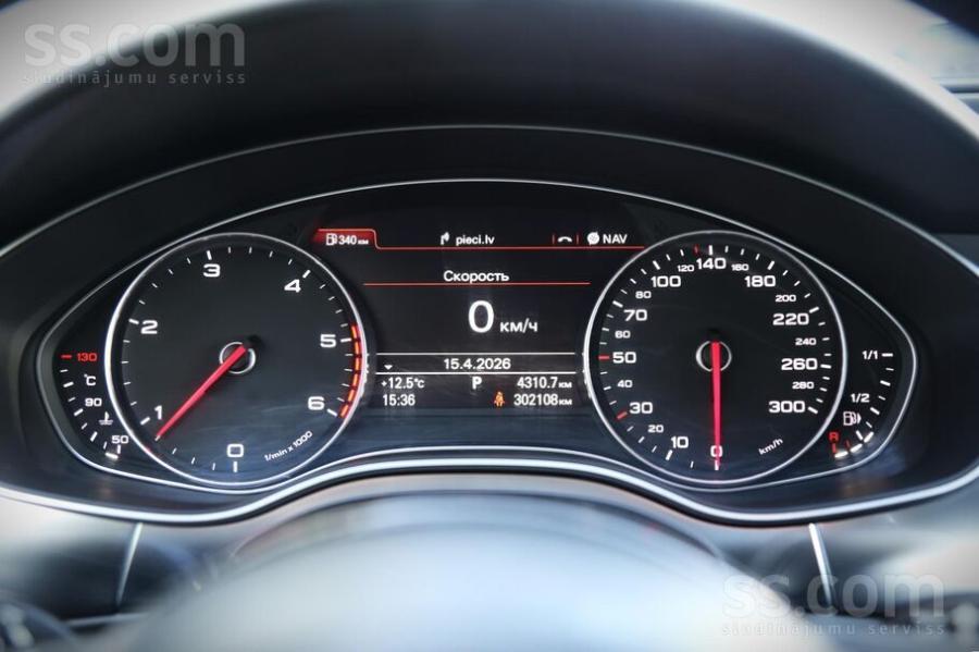 Black Audi A6 2012 in Riga, with an engine capacity of 3.00 L and mileage of 302 thousand km for 8495 €, photo 8 on AUTOMOTO.COM.LV