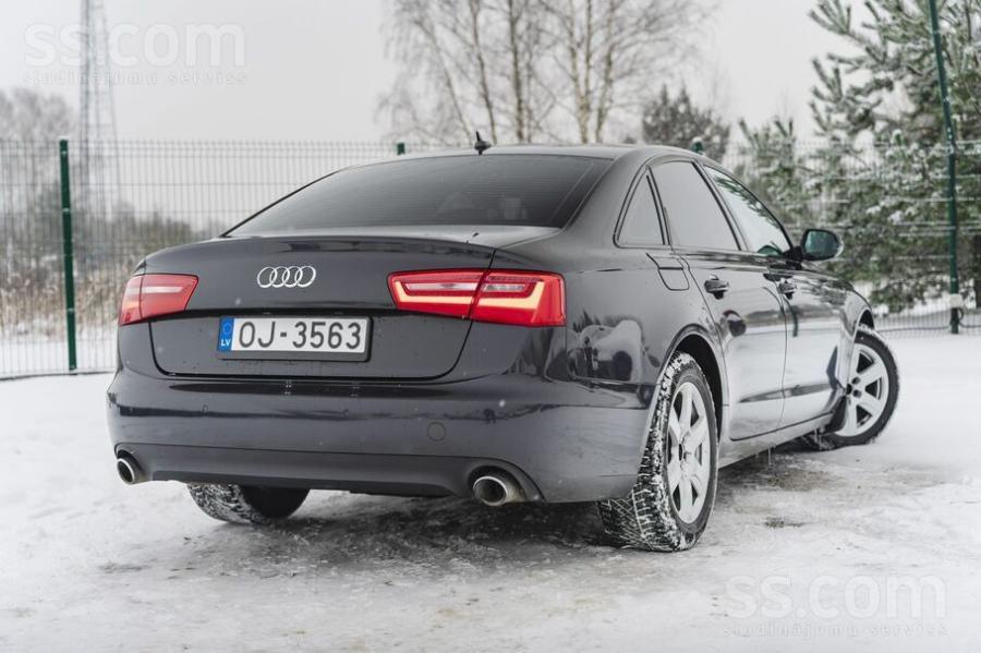 Black Audi A6 2013 in Riga, with an engine capacity of 3.00 L and mileage of 422 thousand km for 13790 €, photo 6 on AUTOMOTO.COM.LV