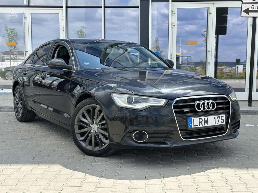 Black Audi A6 2014 in Vilnius, with an engine capacity of 2.97 L and mileage of 388 thousand km for 7500 €, photo 1 on AUTOMOTO.COM.LV