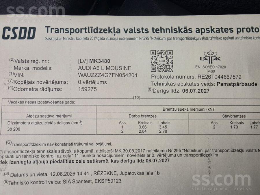 Черный Ауди А6 2015 в Резекне, объемом двигателя 3.00 л и пробегом 0 тыс. км за 14700 €, фото 29 на AUTOMOTO.COM.LV