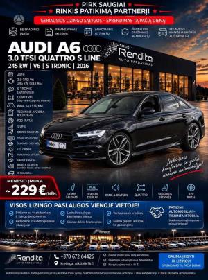 Black Audi A6 2016 in Kretinga, with an engine capacity of 3.00 L and mileage of 142 thousand km for 16499 €, photo 46 on AUTOMOTO.COM.LV