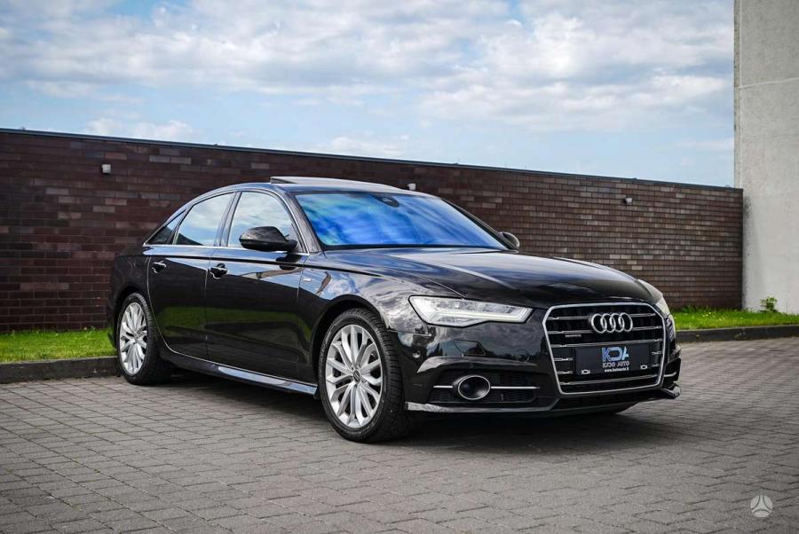 Black Audi A6 2017 in Marijampole, with an engine capacity of 2.97 L and mileage of 338 thousand km for 14450 €, photo 1 on AUTOMOTO.COM.LV