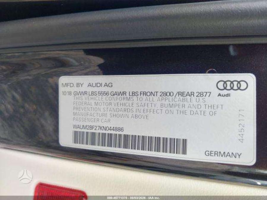 Black Audi A6 2019 in Klaipeda, with an engine capacity of 0.00 L and mileage of 96 thousand km for 11500 €, photo 10 on AUTOMOTO.COM.LV