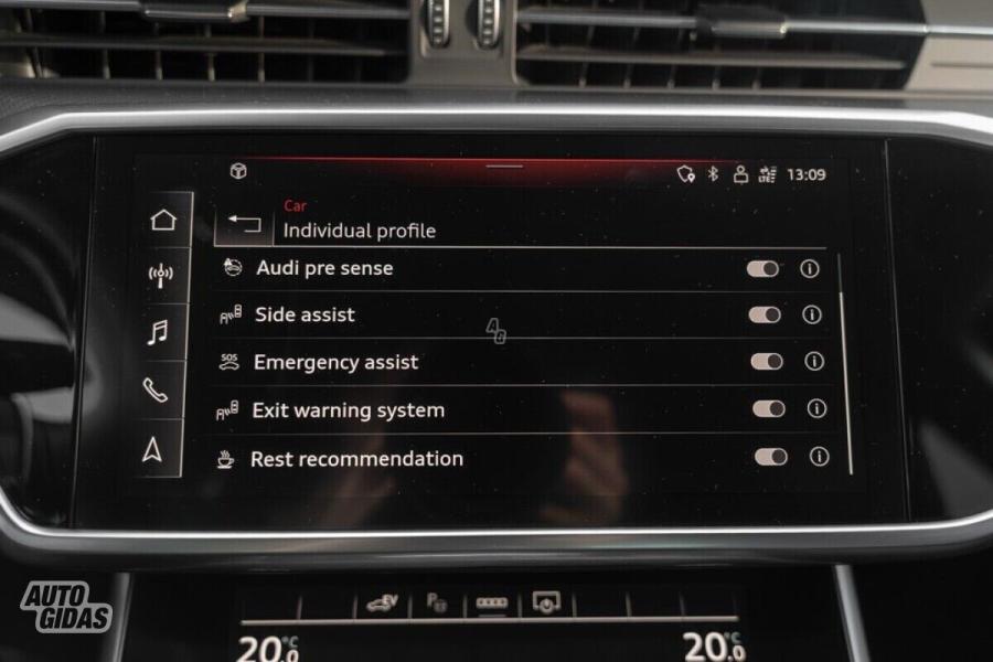 Melns Audi A6 2020 Viļņa, ar dzinēja tilpumu 2.00 L un nobraukumu 115 tūkst. km par 27900 €, foto 19 vietnē AUTOMOTO.COM.LV