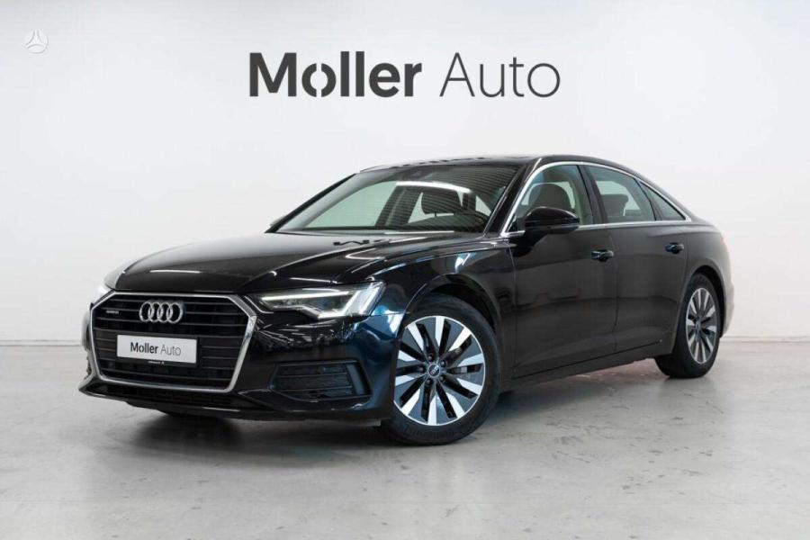 Black Audi A6 2021 in Vilnius, with an engine capacity of 2.00 L and mileage of 74 thousand km for 28500 €, photo 1 on AUTOMOTO.COM.LV