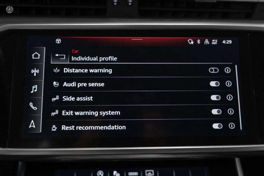 Black Audi A6 2021 in Vilnius, with an engine capacity of 2.00 L and mileage of 74 thousand km for 28500 €, photo 13 on AUTOMOTO.COM.LV