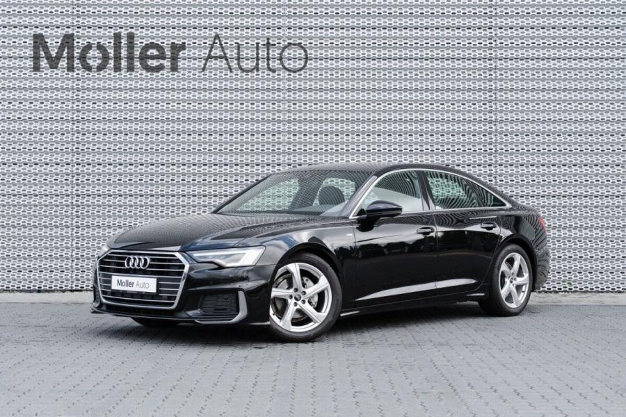 Black Audi A6 2022 in Marupe, with an engine capacity of 2.00 L and mileage of 88 thousand km for 29600 €, photo 1 on AUTOMOTO.COM.LV