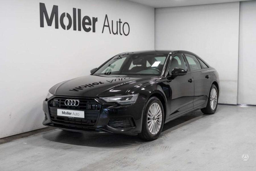 Black Audi A6 2022 in Vilnius, with an engine capacity of 2.00 L and mileage of 76 thousand km for 31950 €, photo 1 on AUTOMOTO.COM.LV