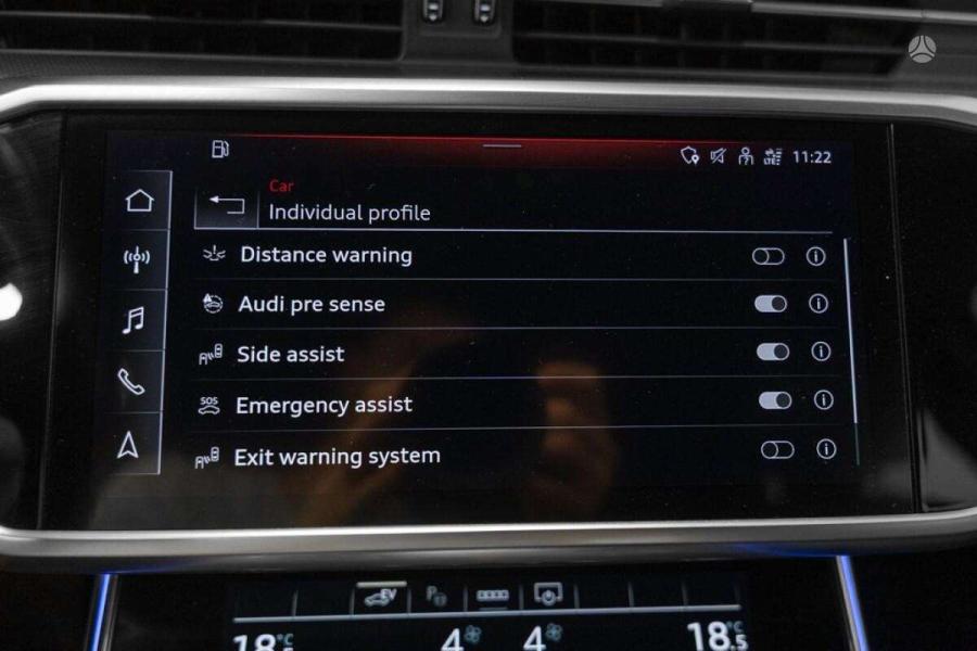 Black Audi A6 2022 in Vilnius, with an engine capacity of 2.00 L and mileage of 76 thousand km for 31950 €, photo 16 on AUTOMOTO.COM.LV