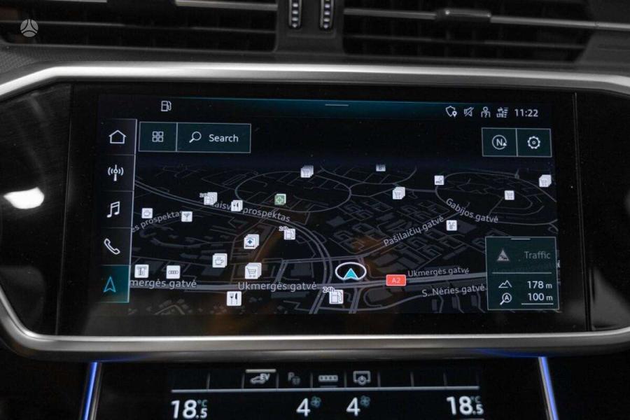 Black Audi A6 2022 in Vilnius, with an engine capacity of 2.00 L and mileage of 76 thousand km for 31950 €, photo 18 on AUTOMOTO.COM.LV