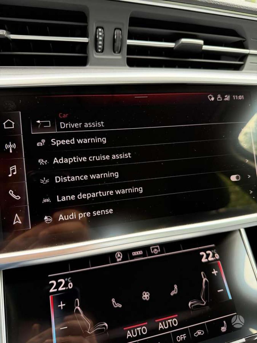 Black Audi A6 2023 in Vilnius, with an engine capacity of 1.98 L and mileage of 46 thousand km for 33500 €, photo 14 on AUTOMOTO.COM.LV