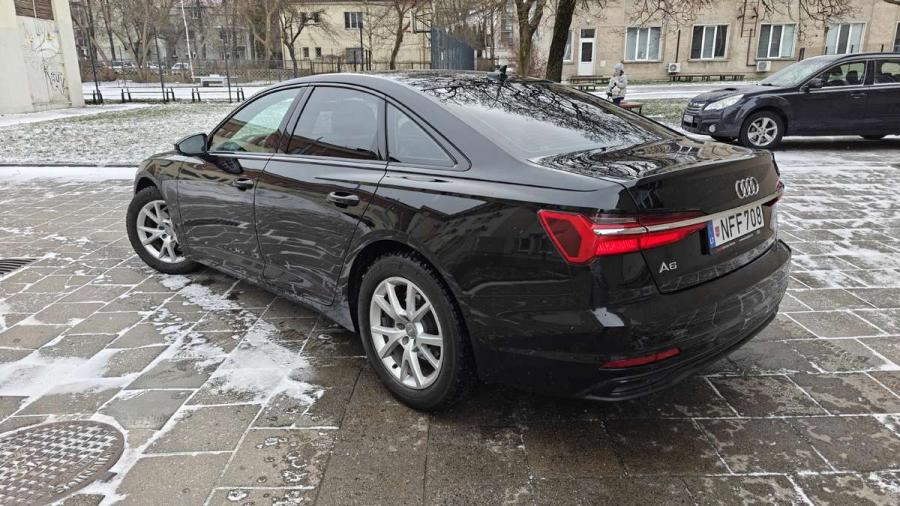 Black Audi A6 2024 in Vilnius, with an engine capacity of 1.97 L and mileage of 27 thousand km for 38000 €, photo 8 on AUTOMOTO.COM.LV