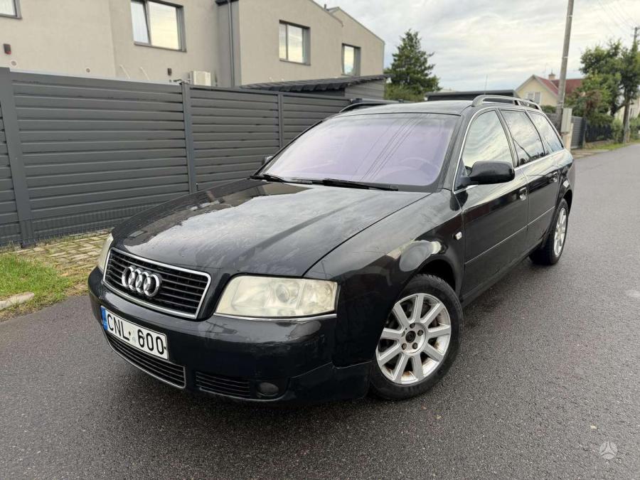 Black Audi A6 2003 in Kaunas, with an engine capacity of 2.50 L and mileage of 321 thousand km for 1390 €, photo 1 on AUTOMOTO.COM.LV