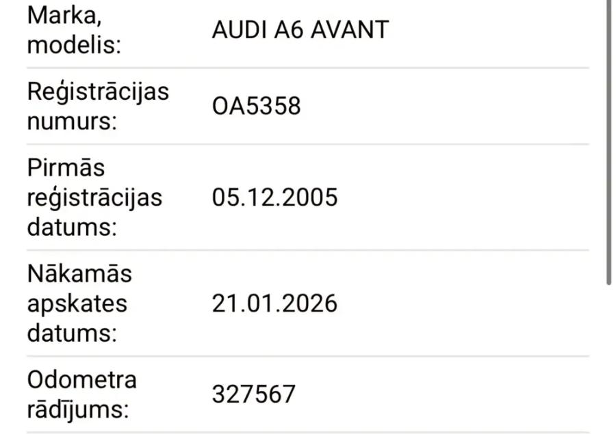 Black Audi A6 2005 in Riga, with an engine capacity of 3.00 L and mileage of 328 thousand km for 2990 €, photo 32 on AUTOMOTO.COM.LV